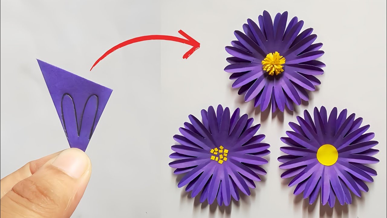 Flower Making | How To Make A Simple Paper Flowers Step By Step🌸 ...