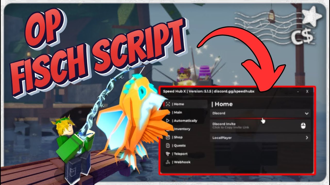 FISCH Script (No Key) – Speed Hub X | Auto Farm, Auto Appraise & Fast ...