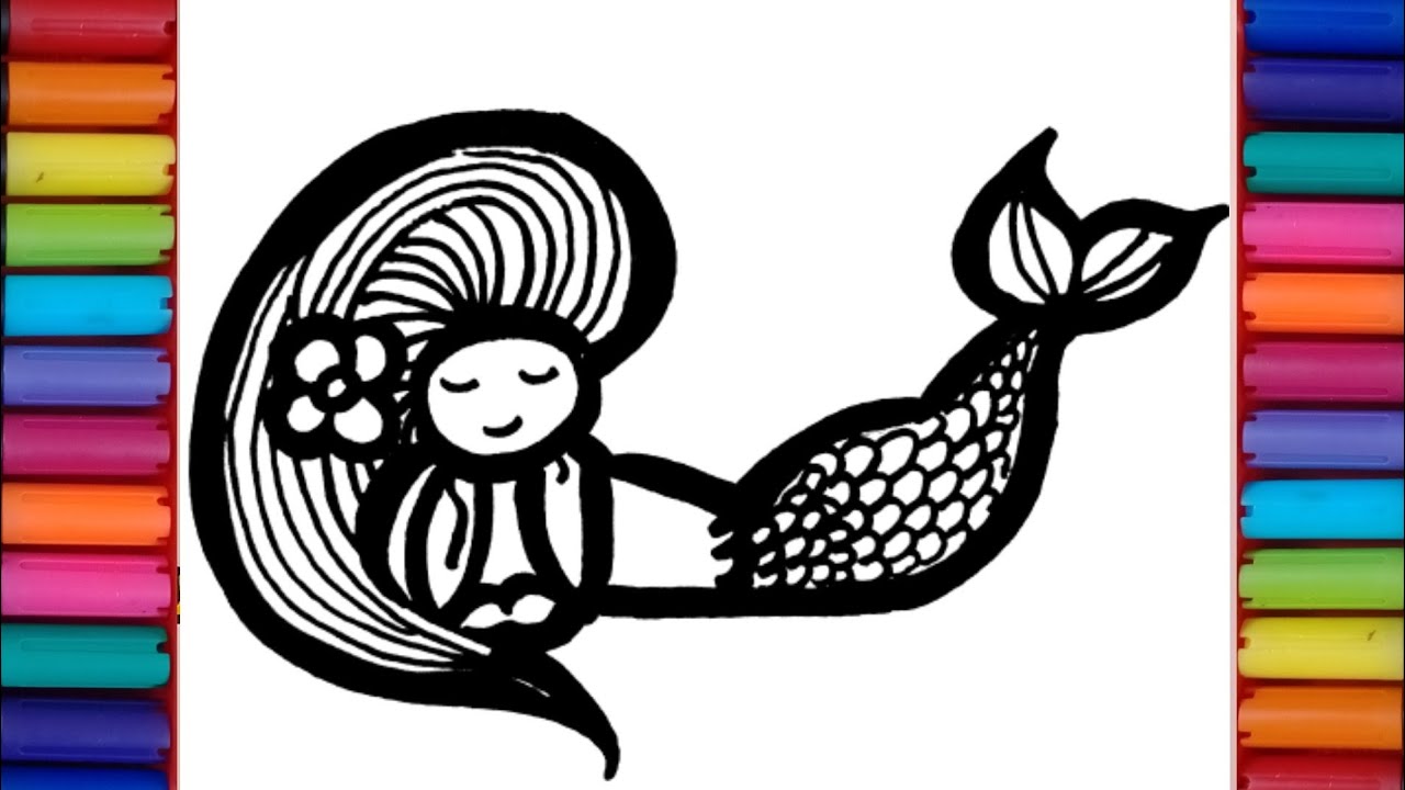 Draw Mermaid, Coral Fish, Ladybug Drawing | Draw & Paint, kids ! Let's ...