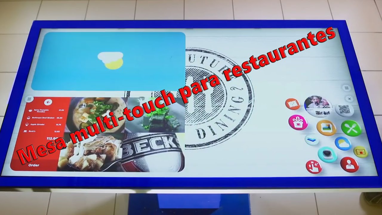 Mesa interactiva multi touch para restaurantes - YouTube