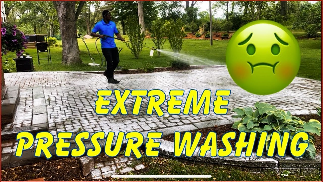 EXTREME Pressure Washing (NASTY BRICK PAVERS) - YouTube