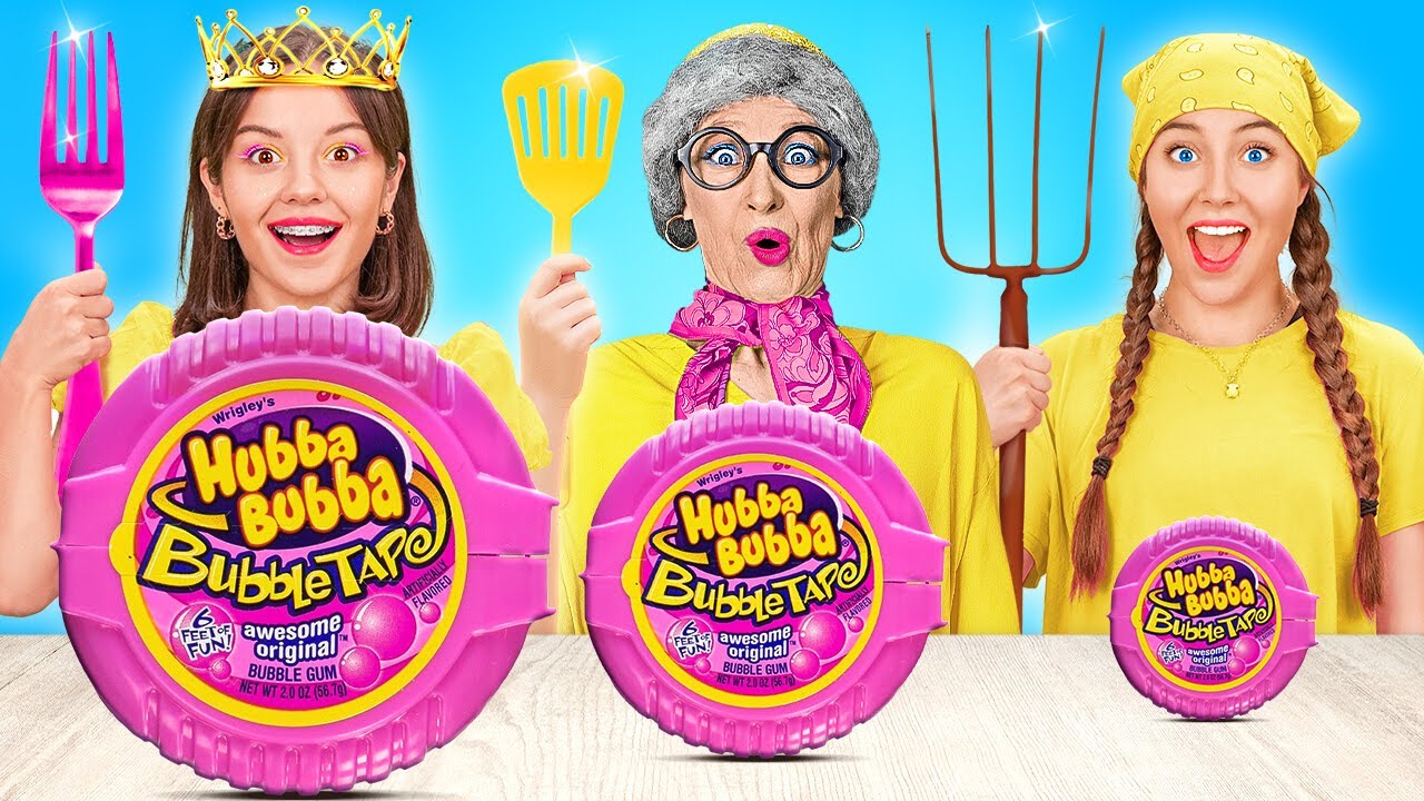 BIG VS MEDIUM VS SMALL CHALLENGE 😱 Fast, Medium, Slow Food 🍫 Eating ...