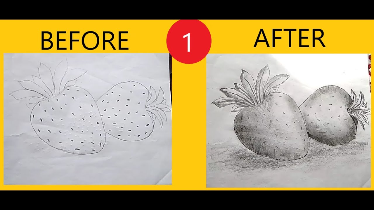 20 DAYS SHADING TUTORIAL| DAY 1| HOW TO SHADE A STRAWBERRY DRAWING ...