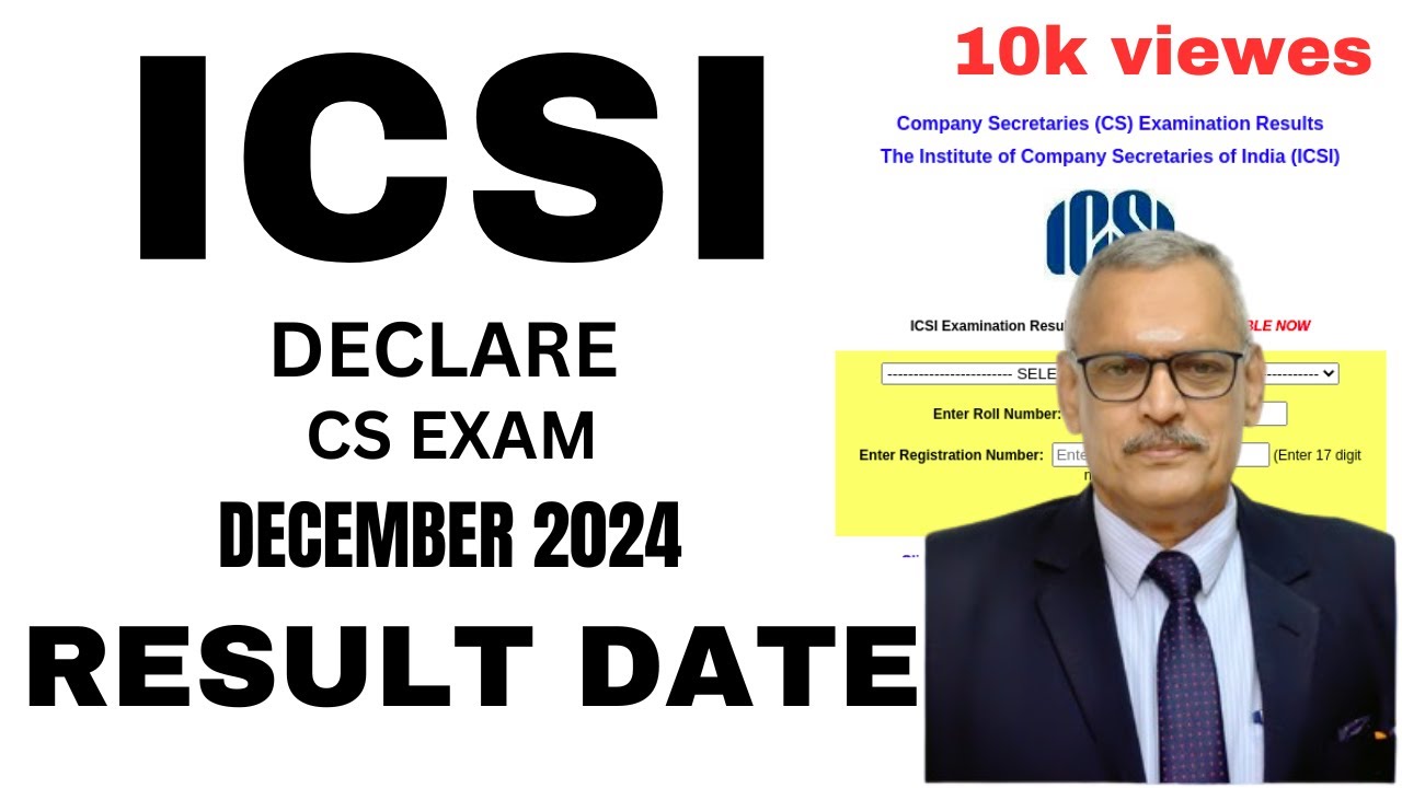 icsi declare cs exam dec 2024 result date - YouTube