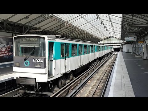 MP73 : Arrêt à la station Corvisart sur la ligne 6 du métro parisien ...
