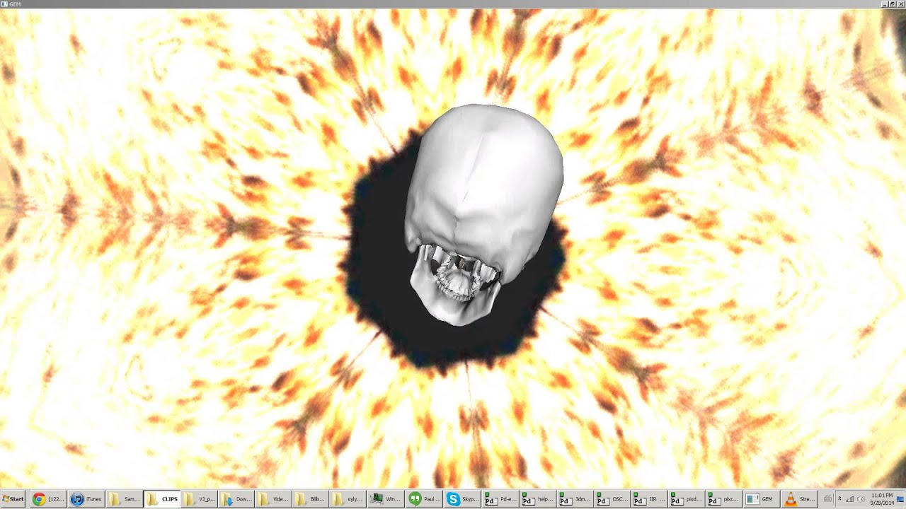 3d floating colorful skull - YouTube
