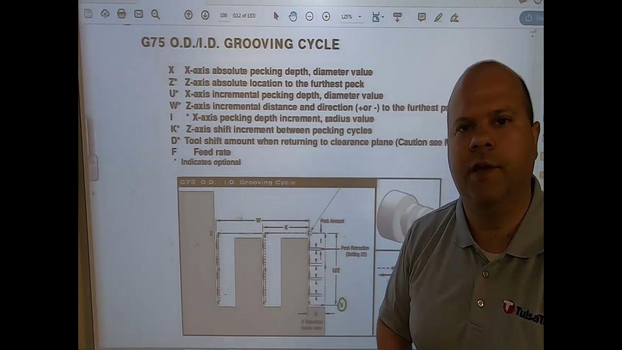 Hand Programming using G75 Grooving Canned Cycle - YouTube