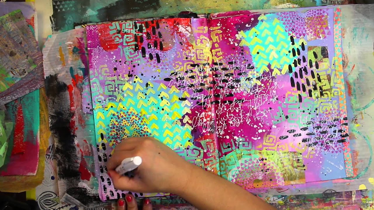 Art Journaling Fast Forward: Abstract Page - YouTube