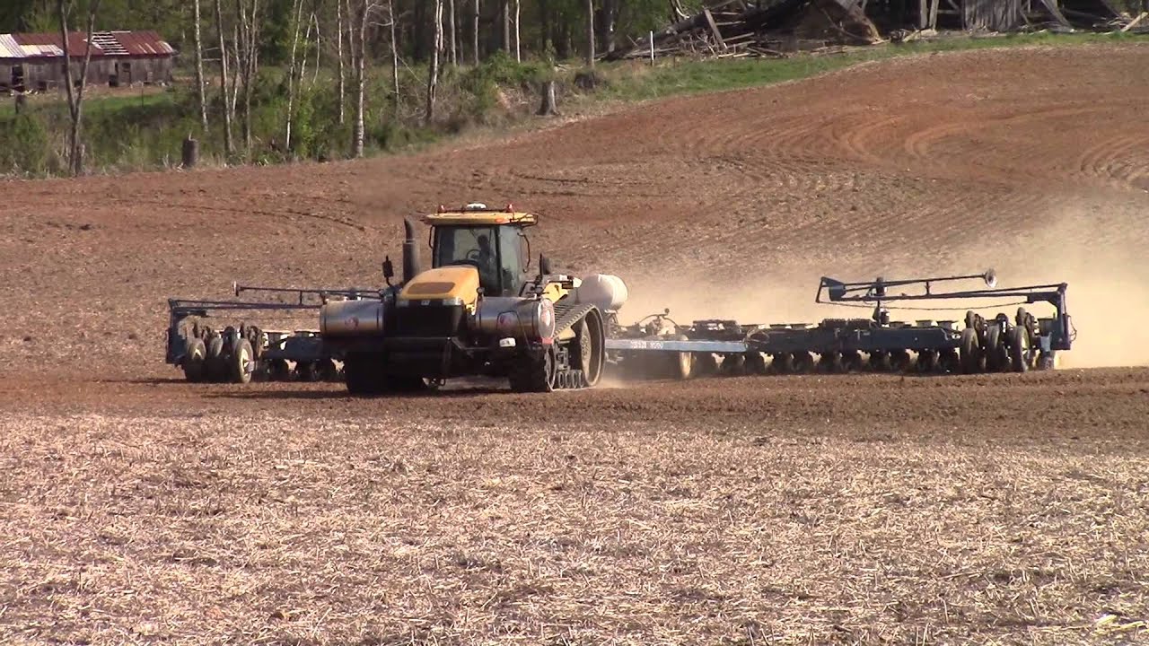 Challenger MT855B Tractor Planting Corn - YouTube