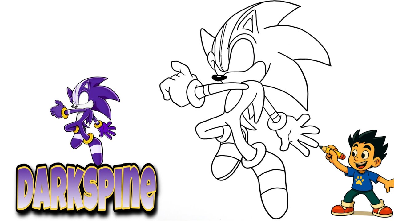 How to Draw Darkspine Sonic #sonicthehedgehog #darkspinesonic - YouTube