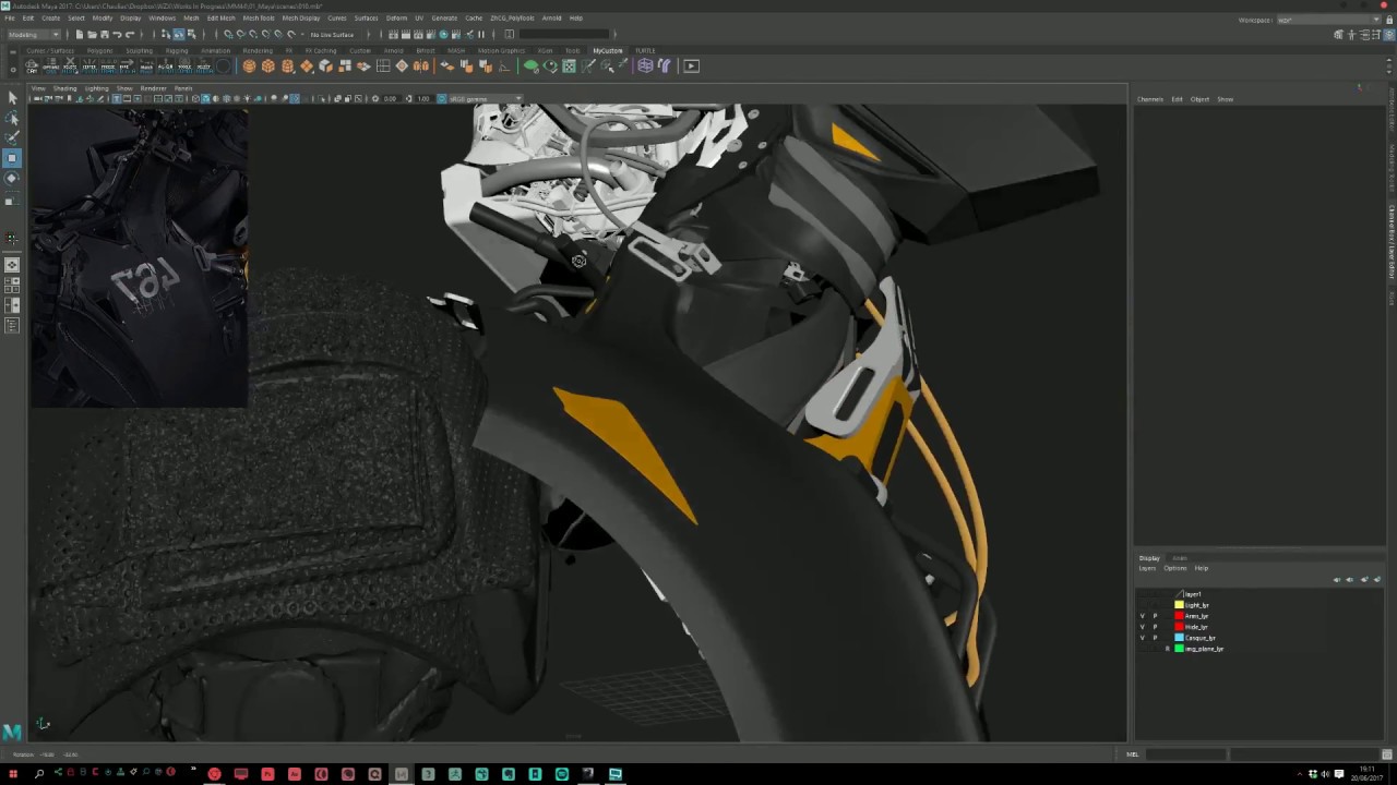 Hard Surface Hole Modeling in Curvature Shape - Maya - YouTube