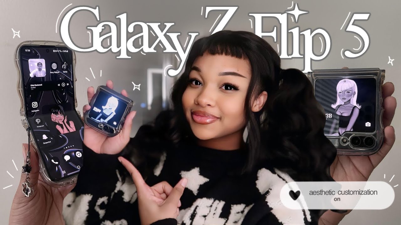what's on my samsung galaxy z flip 5 + customization 🤍🎧 | cute ...