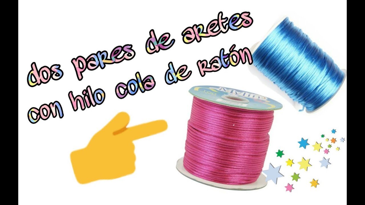 HAZ DOS PARES DE ARETES CON HILO COLITA DE RATON🐁🐀 - YouTube