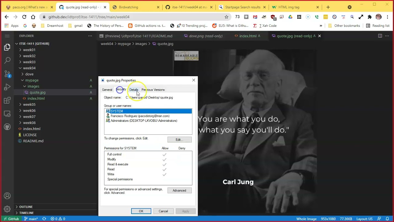 Use Visual Studio Code online to upload a photo to your GitHub site ...