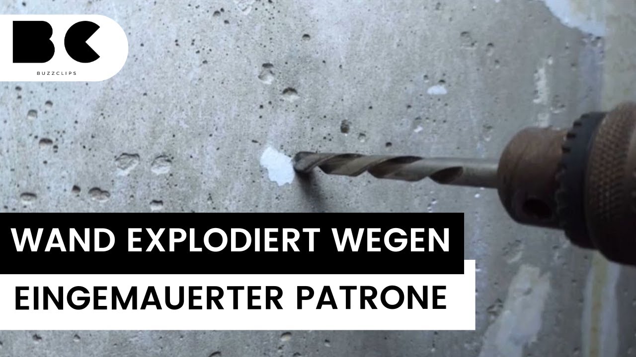 Mann bohrt in eingemauerte Patrone: Wand explodiert! - YouTube