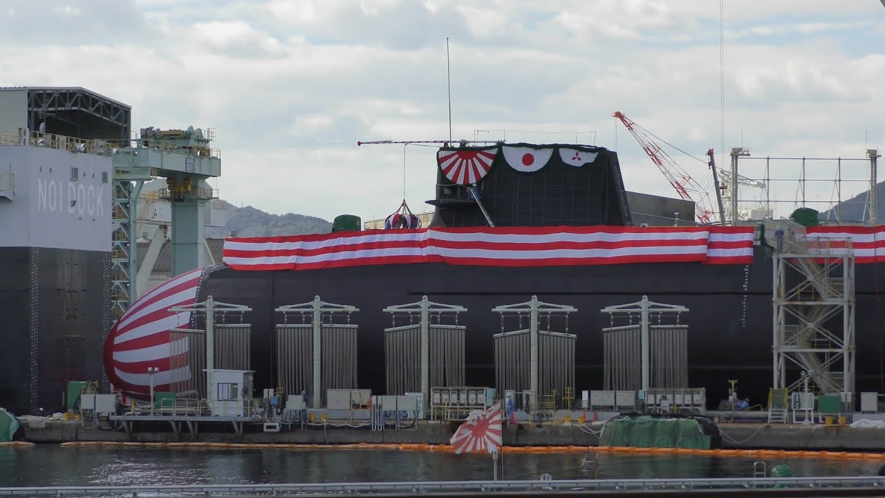 海上自衛隊の最新潜水艦SS515 じんげい 、進水準備！！ - YouTube