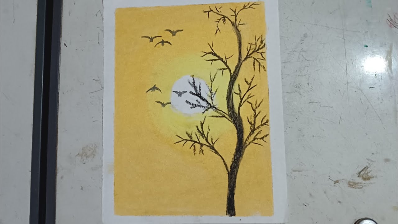 sun tree drawing easy colour drawing#viral drawings #video😱😱👍 - YouTube