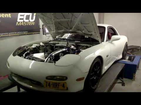Mazda Rx7 single turbo dyno - YouTube