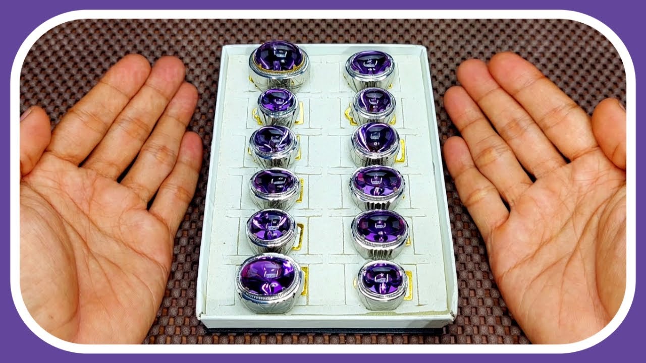 Ring besar tersedia ni boss ku... amethyst stone, batu kecubung ungu ...
