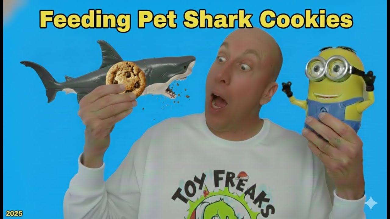 Minion Feeds Pet Shark Cookies Toy Freaks 2024 - YouTube