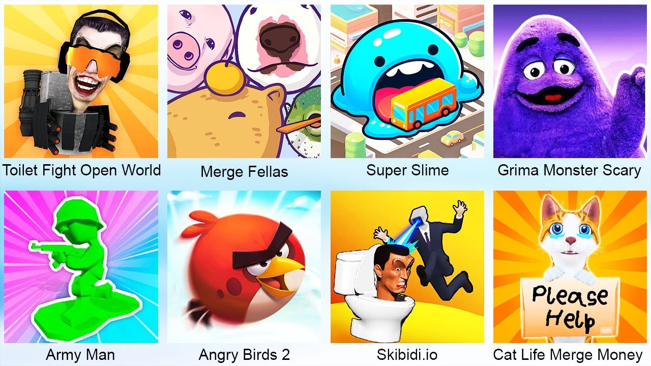 Toilet Fight Open World,Grima Monster Scary Survival,Merge Fellas,Super ...