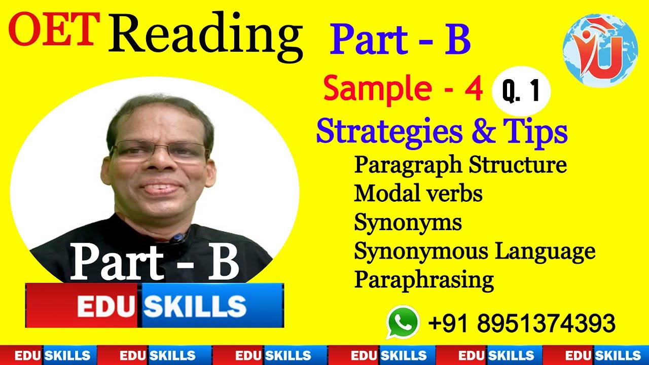Edu Skills OET: Reading Part - B: Sample - 4: Question 1:strategies ...