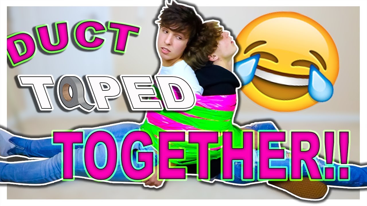 STUCK TOGETHER!!! Brother vs Brother DUCK TAPE CHALLENGE! - YouTube