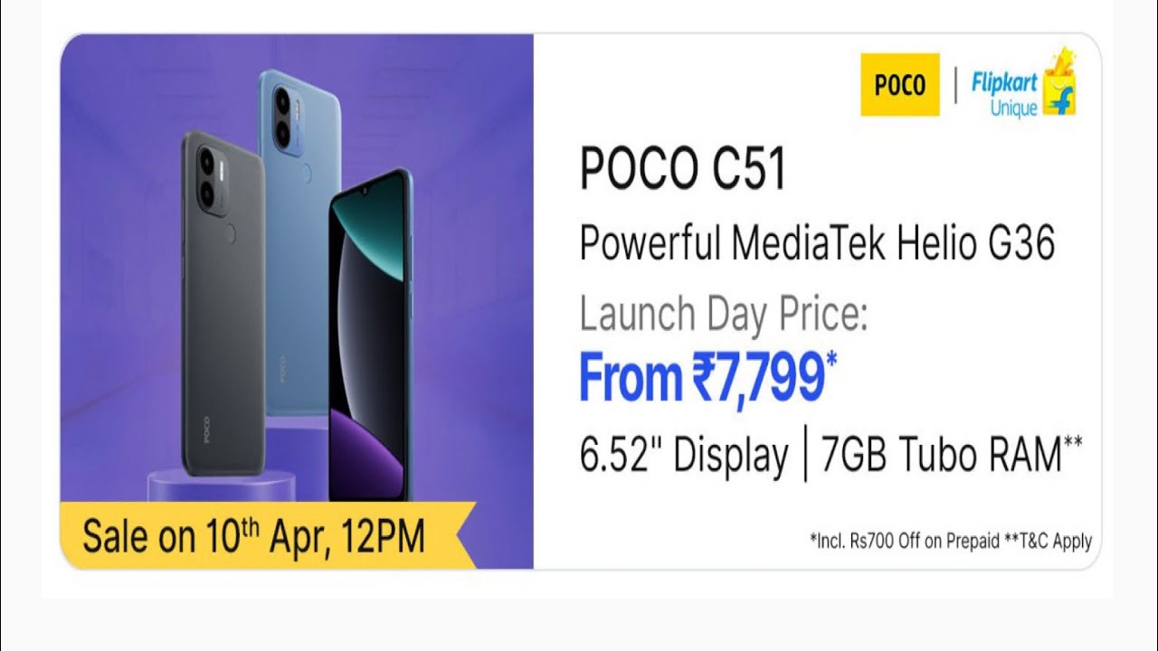 Poco c 51 :- saleDate , price , full specifications,features&offers ...