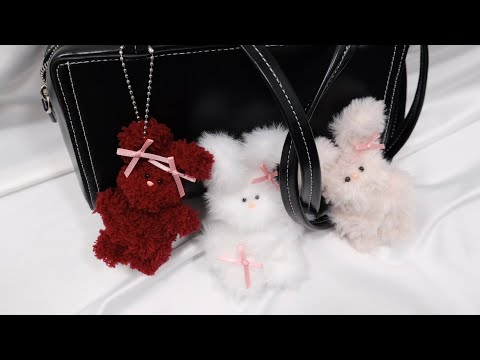 DIY Bunny Keychain Using Pipe Cleaner - Moru Doll 🐰🎀 (토끼 모루인형 만들기 ...