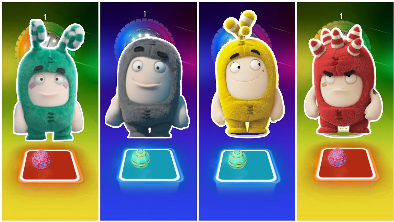 Oddbods Zee VS VS Oddbods Bubbles VS Oddbods Fuse - Tiles Hop Edm Rush ...