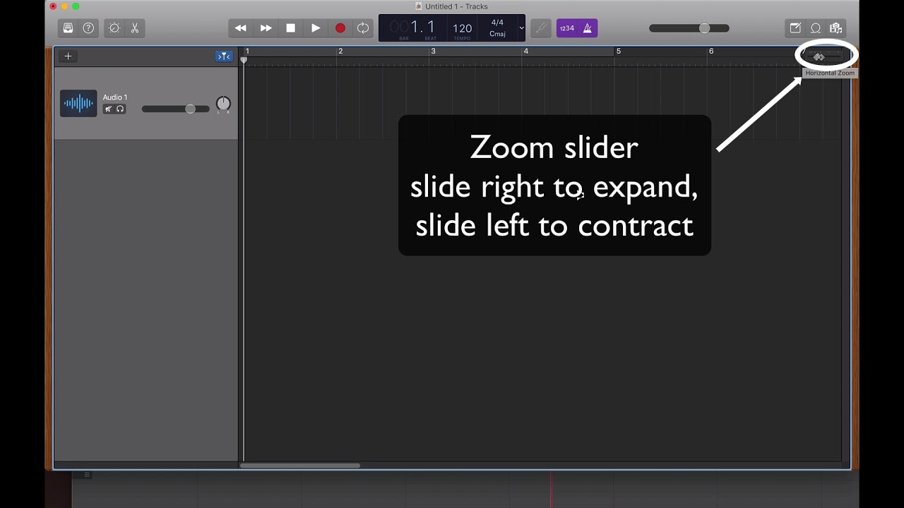 How to Use the Zoom Slider and Playhead in GarageBand - YouTube