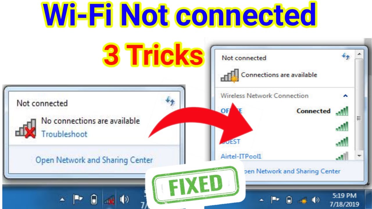 🔥 No Connection are Available Windows 7/10 | New Method 2023 🔥| Wifi ...