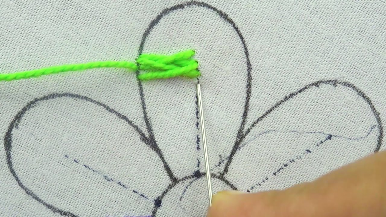 Amazing Flower Design Embroidery Stitch, Latest Elegant Flower ...