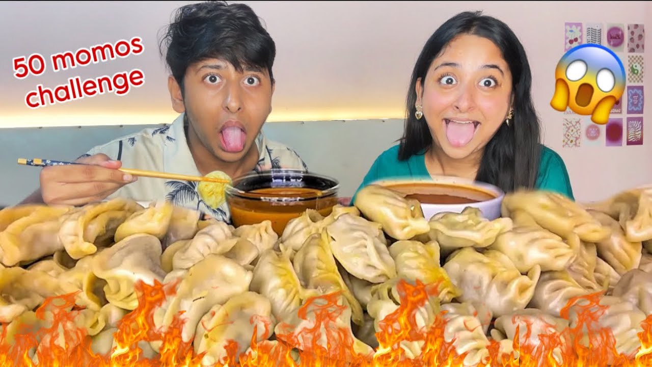 50 Momos Challenge With Adopted Brother - YouTube