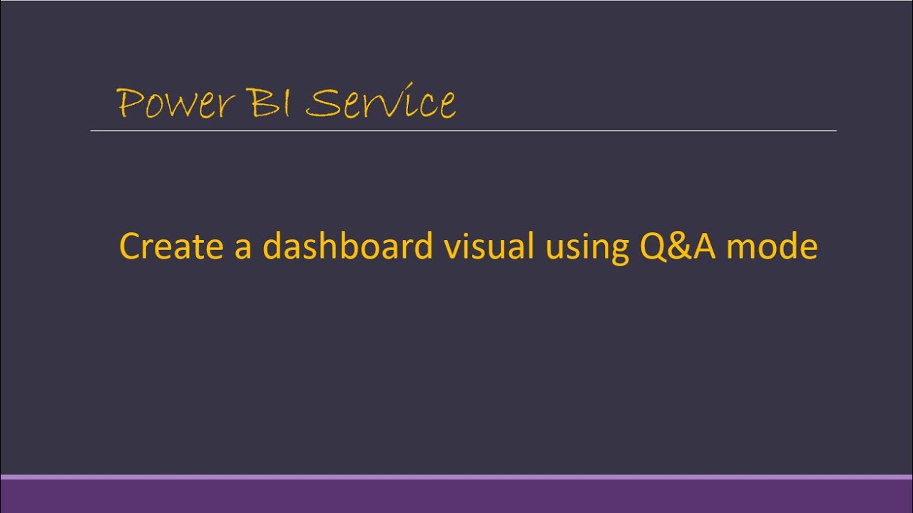 Create a dashboard visual with Question and Answer Mode Power BI ...
