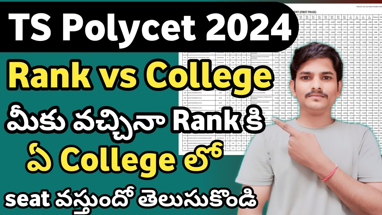TS Polycet 2024 Rank vs College | TS Polycet Rank vs College 2024 | TS Polytechnic Counselling ...