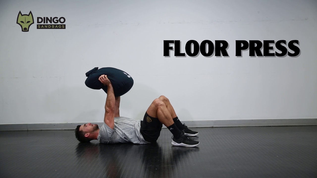 Heavy Sandbag Floor Press - YouTube