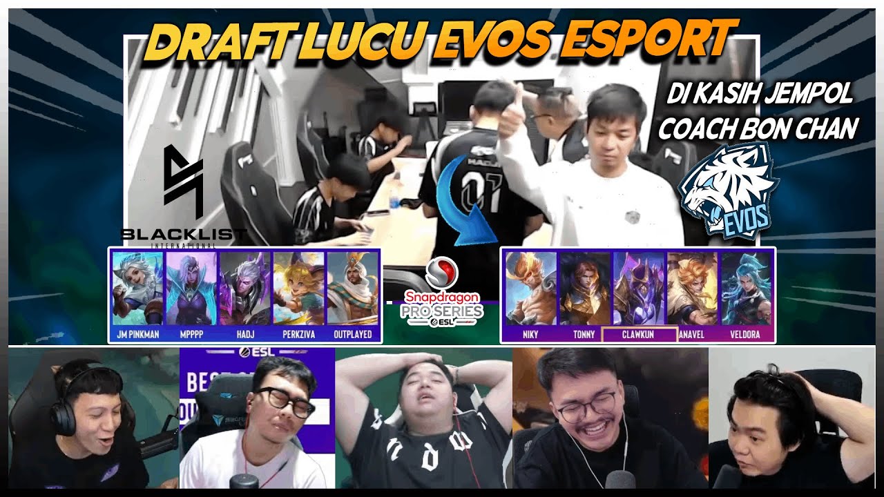 REAKSI PARA STREAMER ANALYST LIHAT DRAFT PICK ANEH EVOS ESPORT VS ...