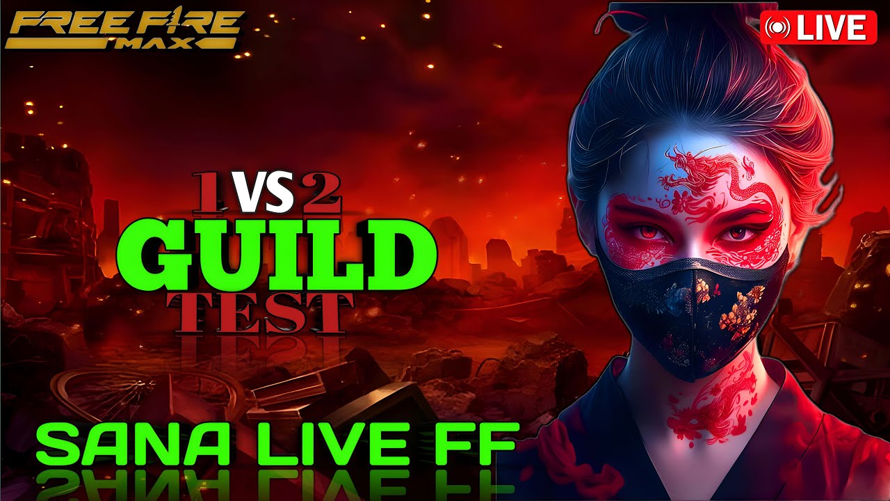 FREEFIRE 1 VS 2 GUILD TEST | TEAM CODE GUILD TEST LIVE | GUILD TRAILS ...