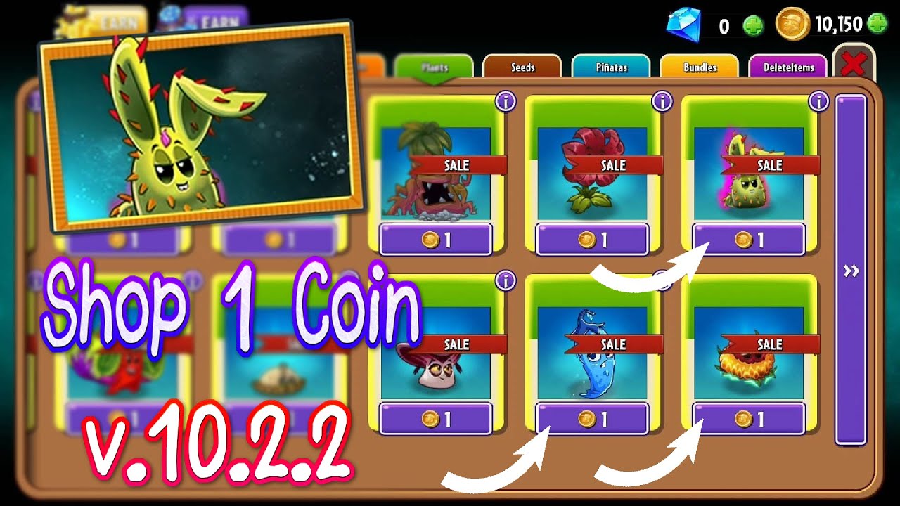 Shop 1 Coin in Plants vs Zombies 2 Version 10.2.2 Official - YouTube