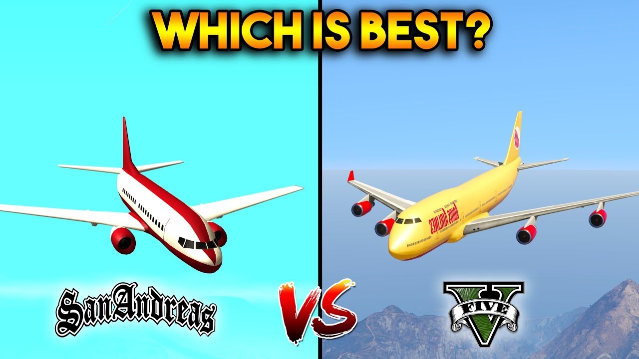 GTA 5 JET VS GTA SAN ANDREAS AT 400 : WHICH IS BEST - YouTube