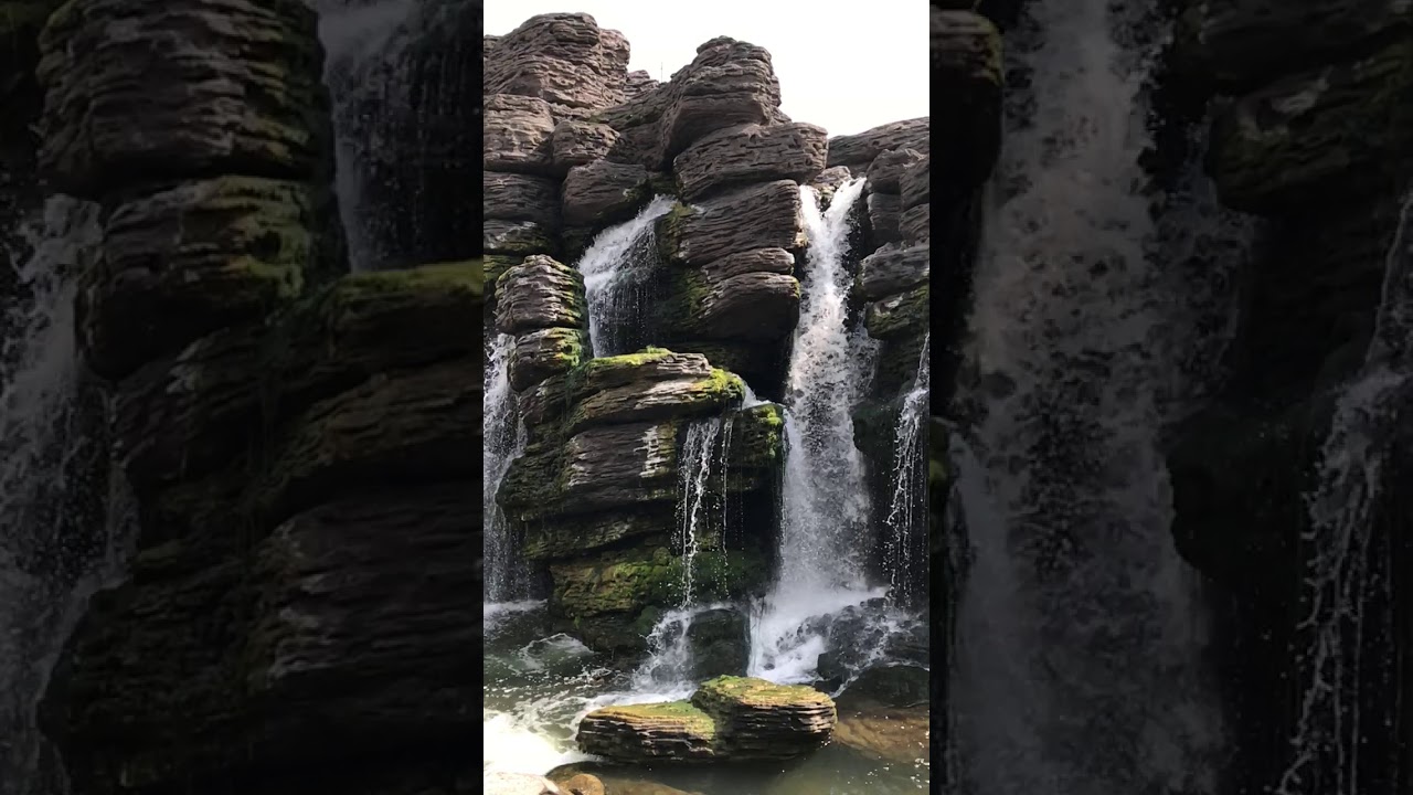 waterfalls in the Disneyland - YouTube