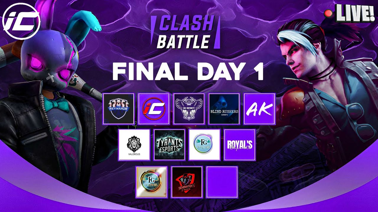 CLASH BATTLE 1K | FINAL DAY 1 | FREE FIRE TOURNAMENT - YouTube