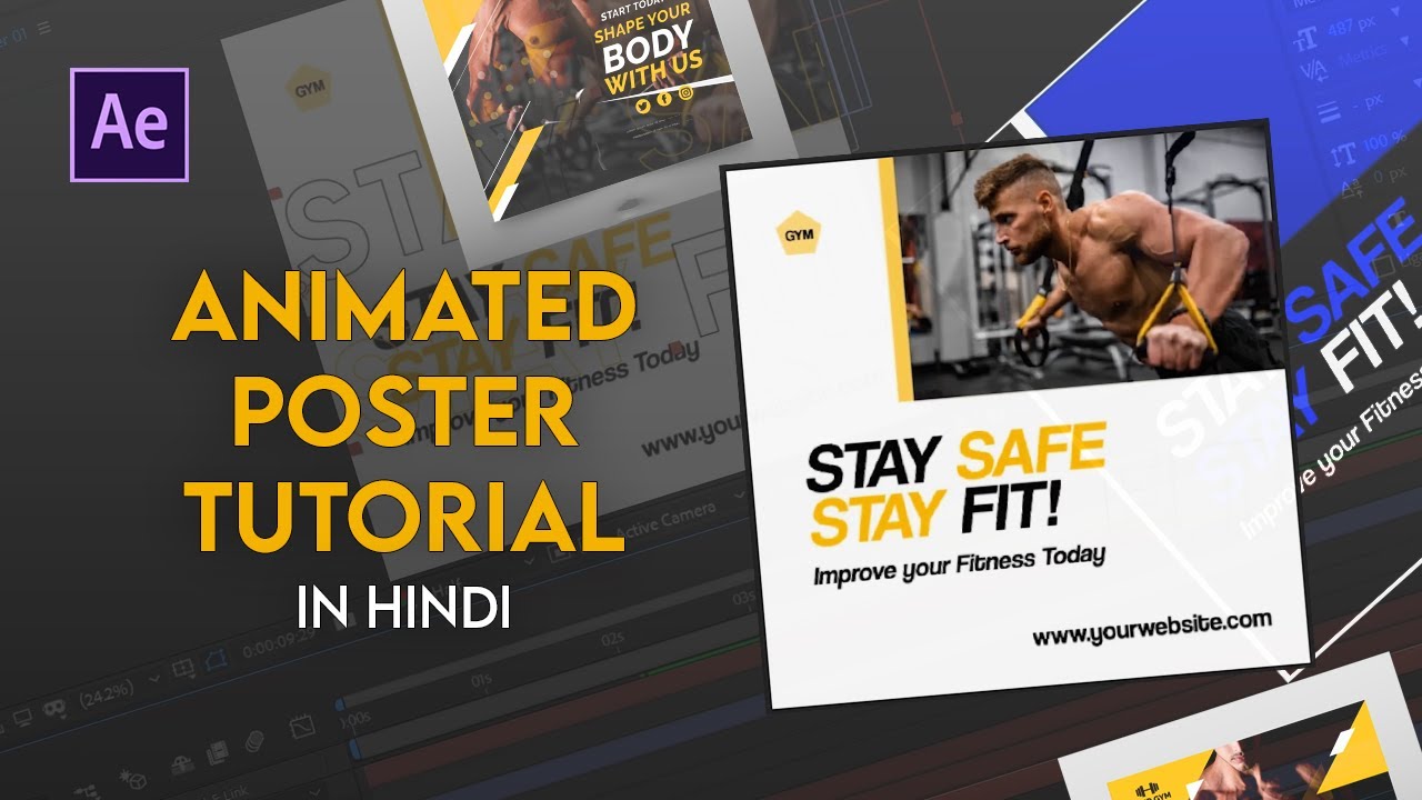 How to Make Animated Motion Graphic Poster Banner Design in After ...