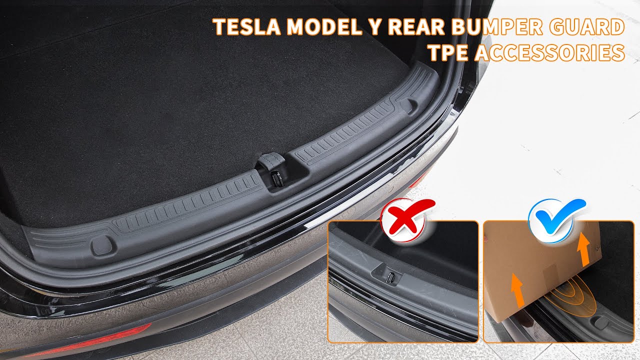 2020-2023 Tesla Model Y TPE Rear Bumper Protector Guard Installation ...
