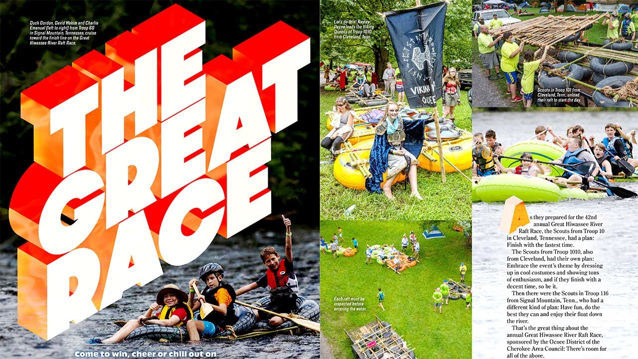 The Great Race: Scouts Race Homemade Rafts Down a Tennessee River - YouTube