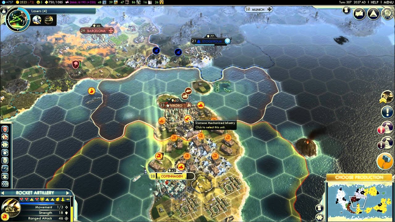 Civilization V - Episode 17, part 9 - Siam vs Spain & Denmark - YouTube