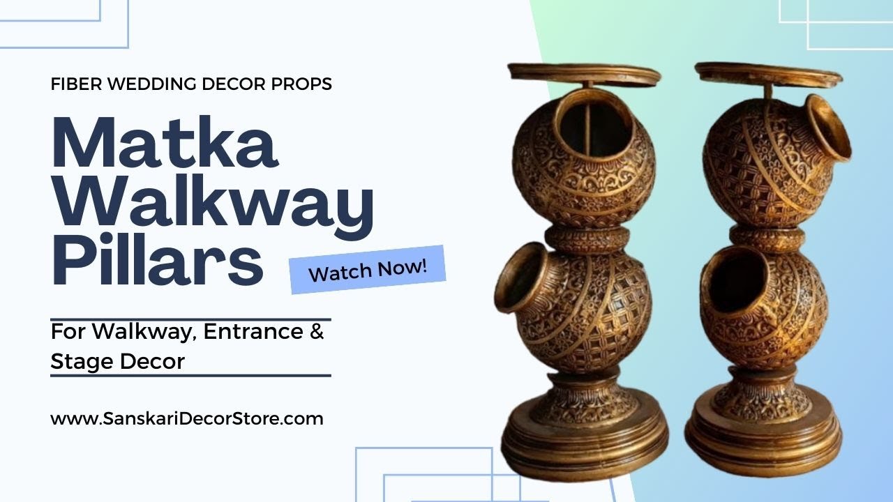 Fiber Matka Pillar for Walkway Decor, entrance decor, aisle decor for ...