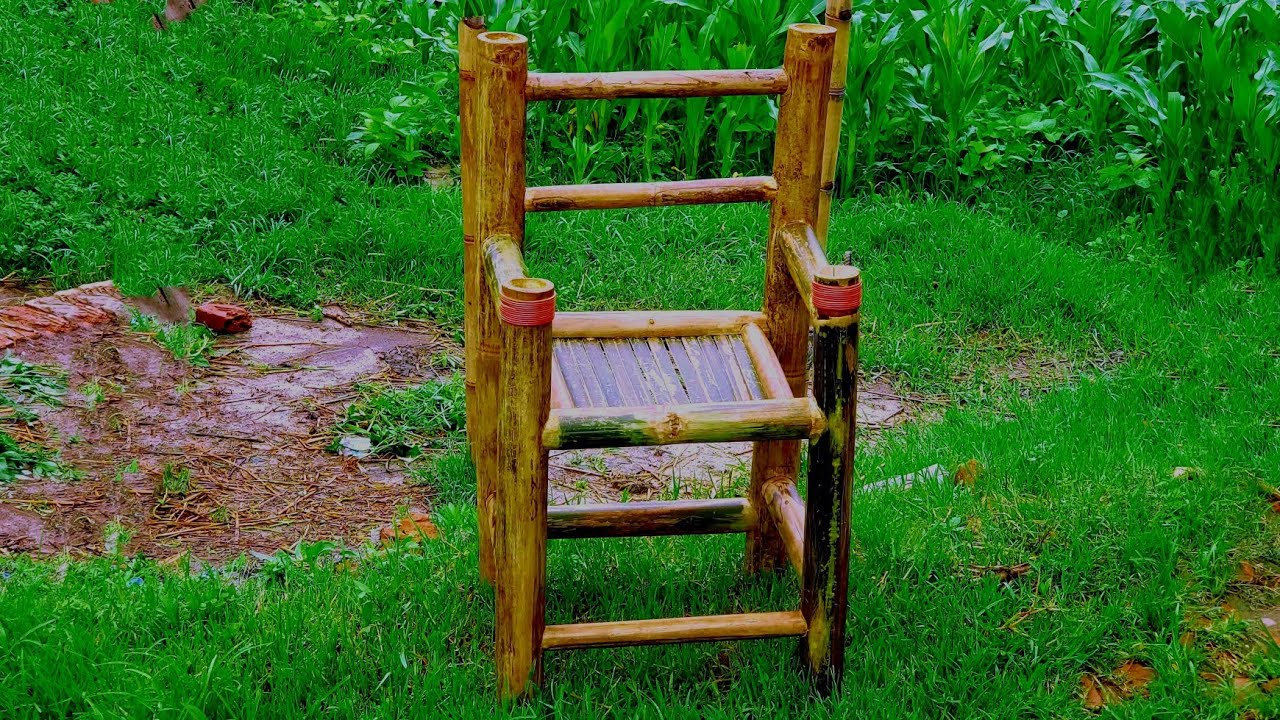 how to make chair from bamboo /homemade bamboo chair - YouTube