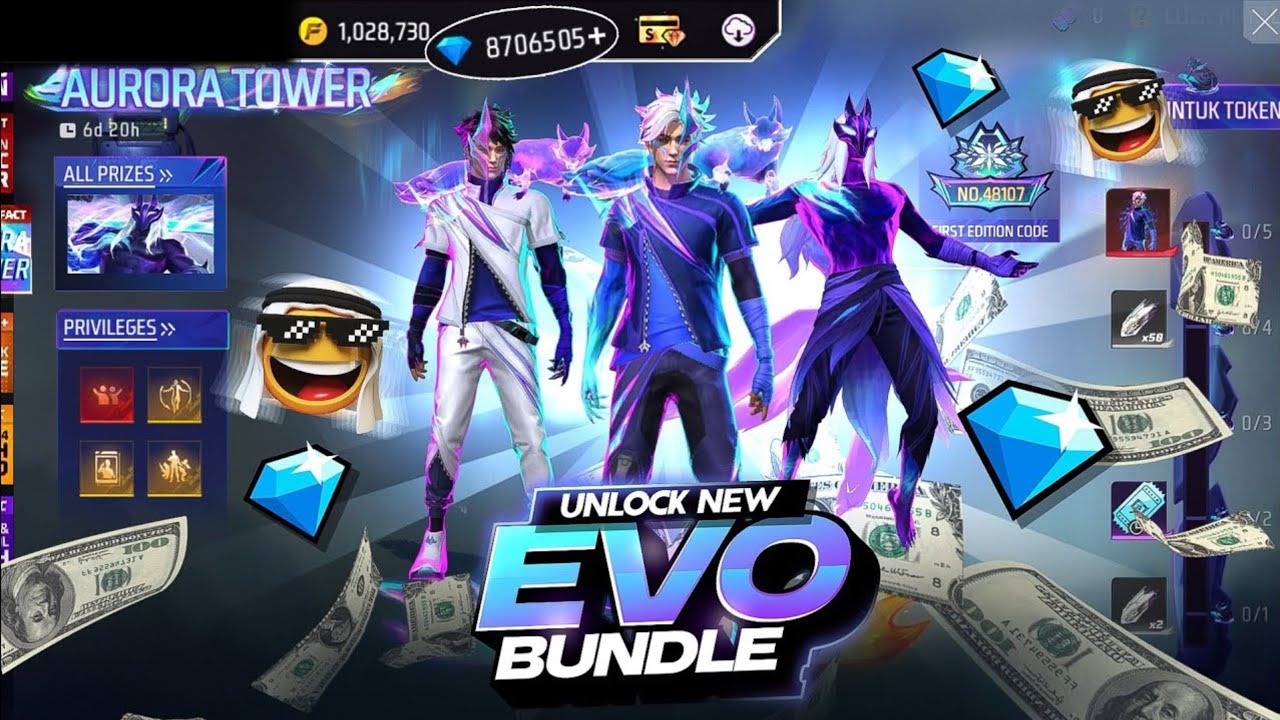 Legendary Aurora Event Free Fire | Unlock New Evo Bundle | FF New Event ...